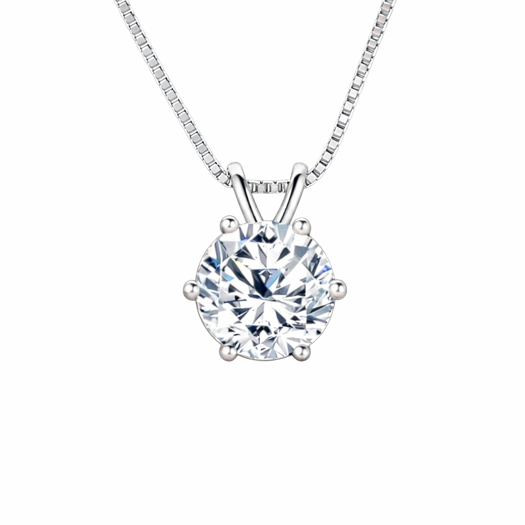 Split Bale Pendant Necklace, 6 Claw – V Diamonds
