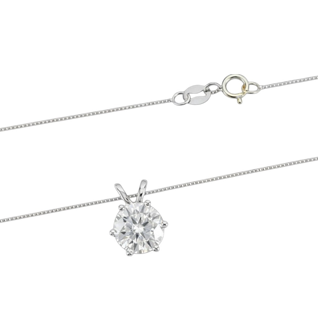 Split Bale Pendant Necklace, 6 Claw – V Diamonds