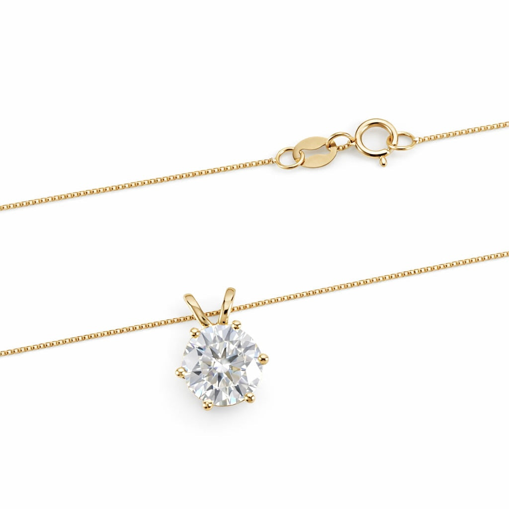 Split Bale Pendant Necklace, 6 Claw – V Diamonds