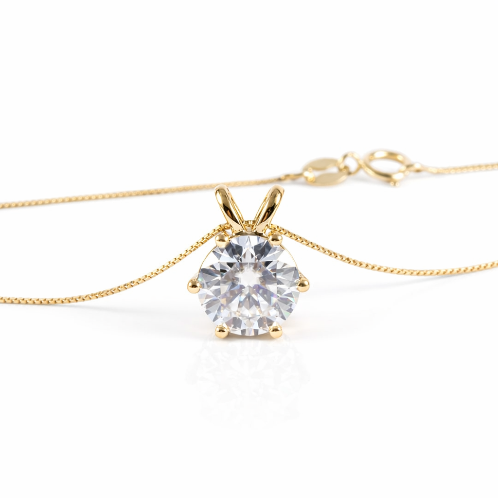 Split Bale Pendant Necklace, 6 Claw – V Diamonds